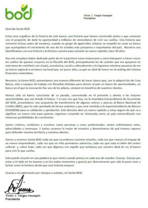 ¡Confirmado! Presidente de BOD anuncia traspaso de activos al BNC